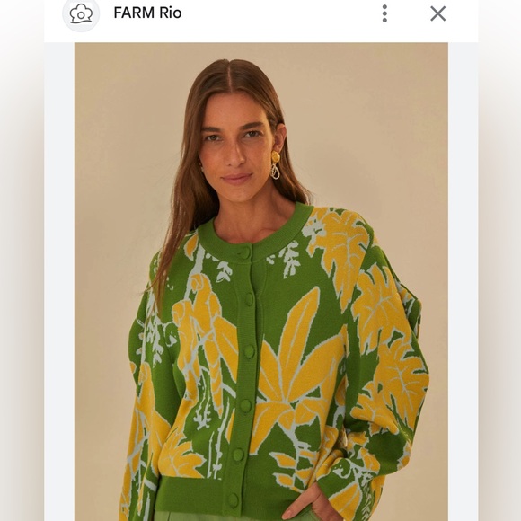 FARM Rio | Sweaters | Farm Rio Knit Cardigan Green | Poshmark